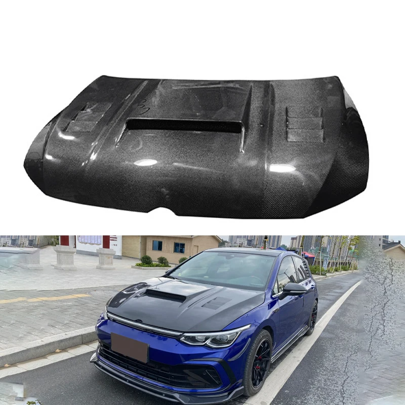 Carbon Fiber Front Engine Vented Hood Bonnet For Vw Golf 8 Gti Mk8 ...