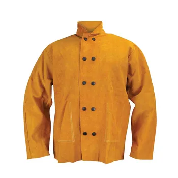 Leather Industrial Welding Jacket Heavy Duty Spark Resistant Heat Fire ...