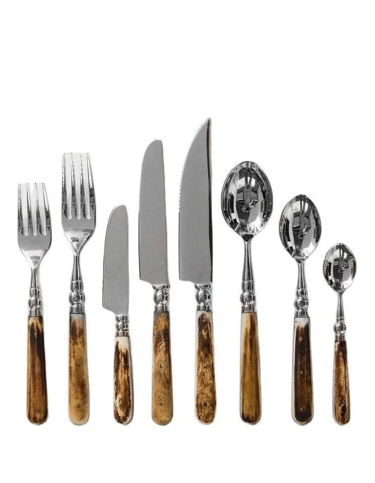 Brown Bone Handle Flatware Sets Cutlery New Arrivals Home Cutlery Set ...