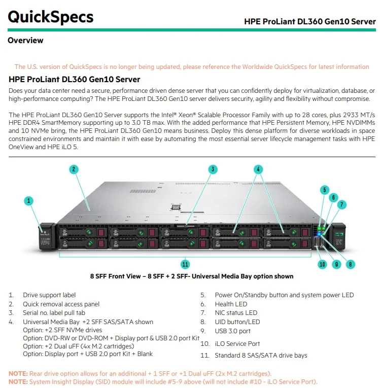 HPE Proliant DL360 Gen10 Rack Server - Reliable Performance