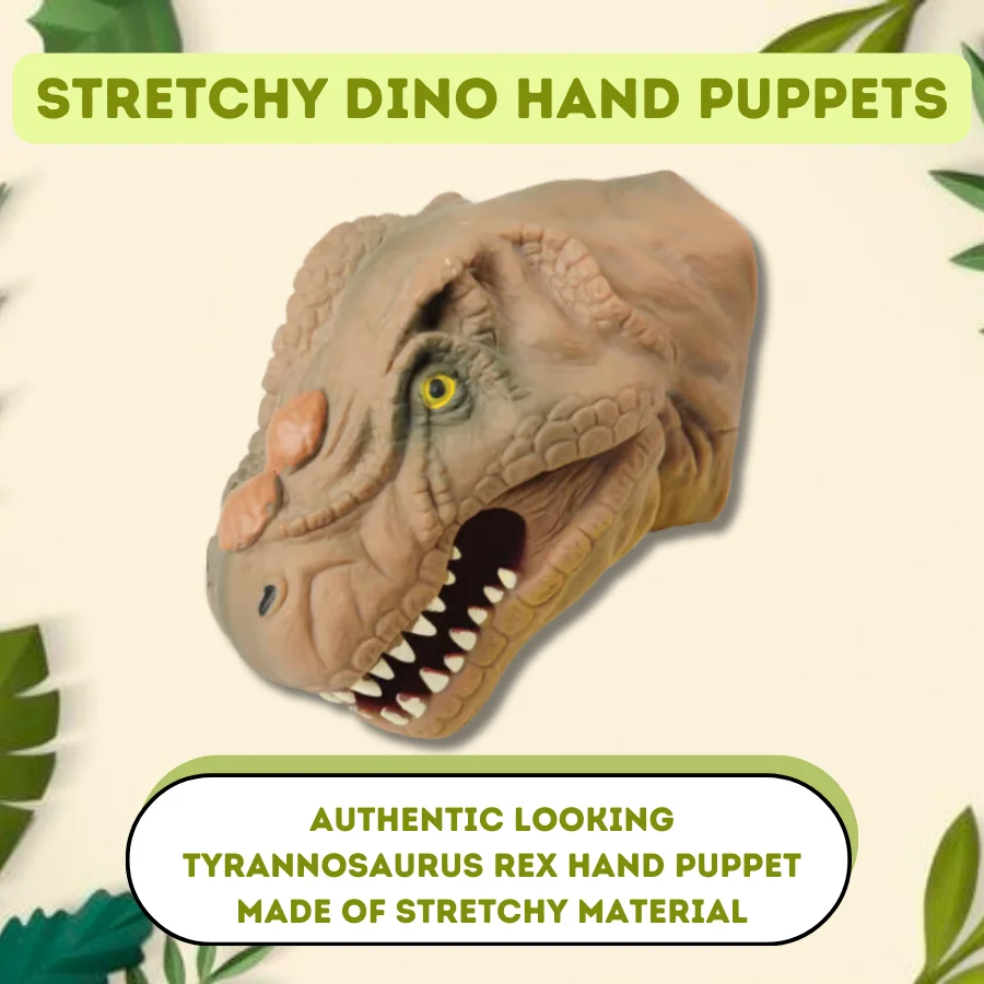 Stretchy Dino Hand Puppets / 6-pc High Quality Hand Puppets Play For ...