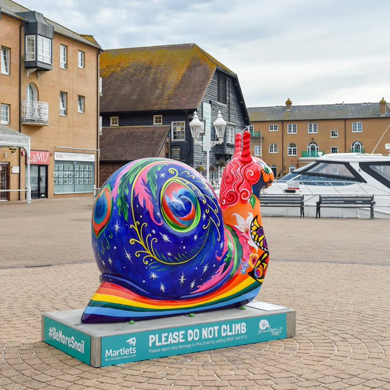 Outdoor Garden Decor Life Size Resin Led Lighting Snail Fiberglass ...