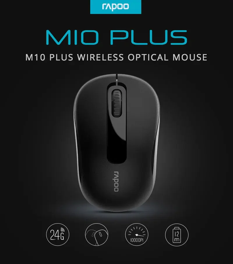 Rapoo M10 Plus - Ergonomic 2.4G Wireless Mouse for Office