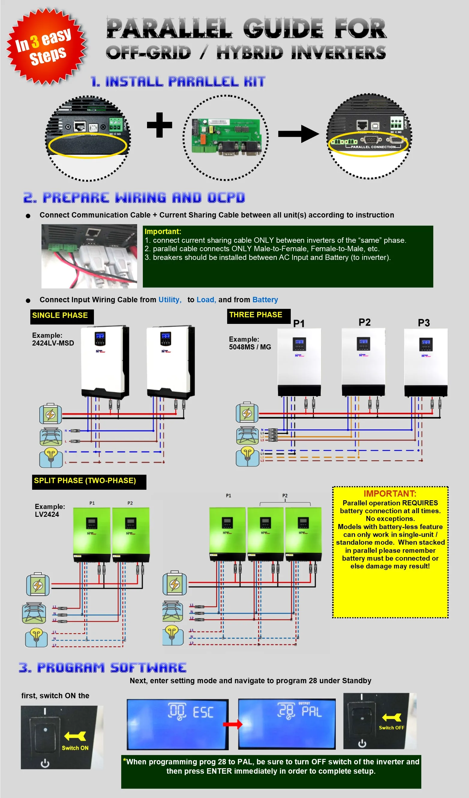 LV6548V MPP Solar Inverter - 6500w, 48v, UL 1741 Compliant