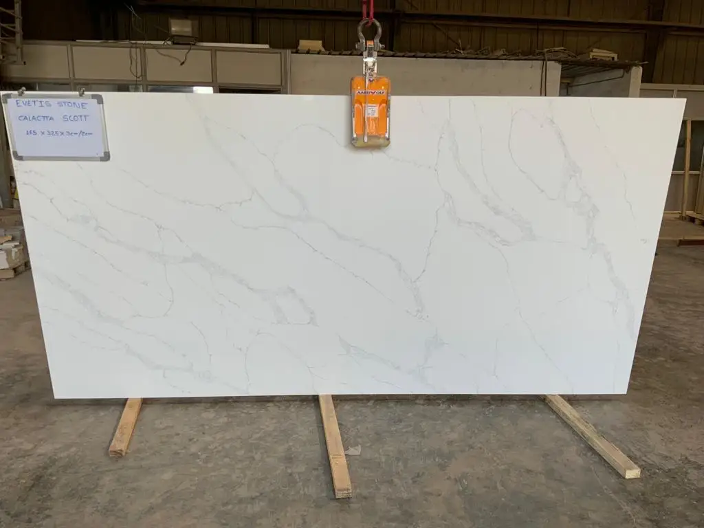 High Quality Calacatta White Quartz Stone Slab Artificial Stones for ...