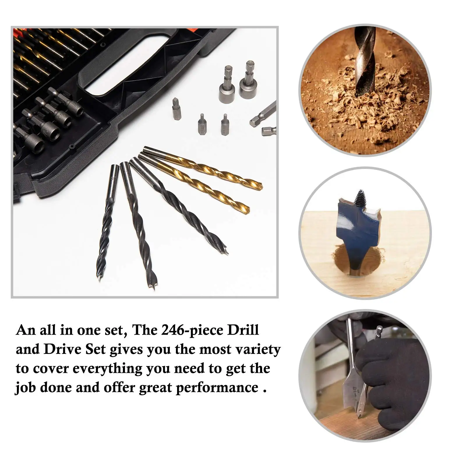 Titanium Hss Twist Drill Bit Set,246pcs Combination Drill Bit Set With ...