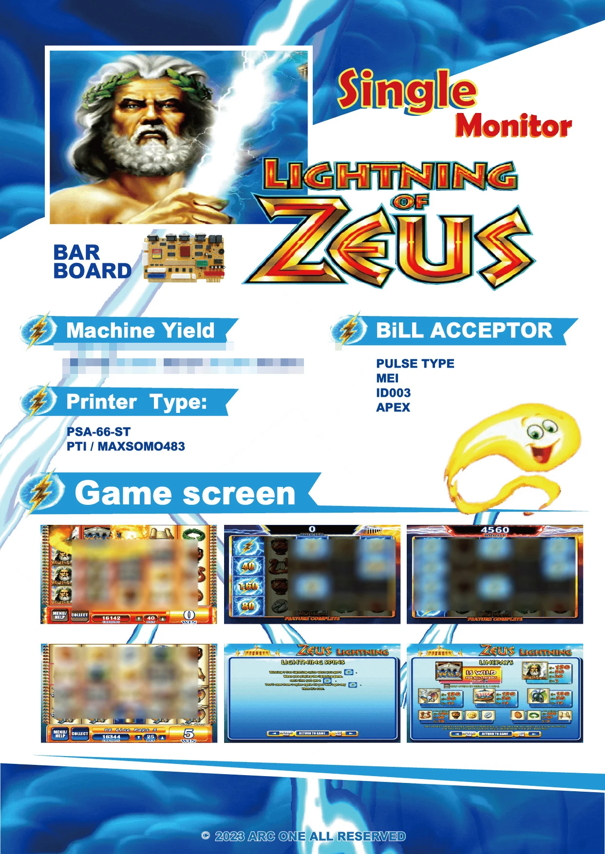 Lighting of Zeus Wms Game - Single Monitor Fire Link Fire Ball