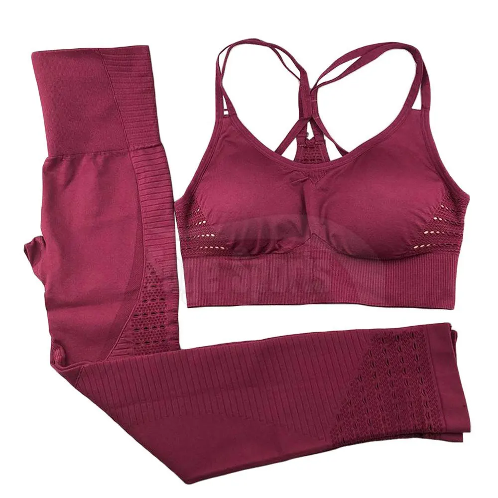 High Quality Seamless Lightweight Yoga Set Workout Running 2 Piece Fitness Wear Yoga Set Women ...