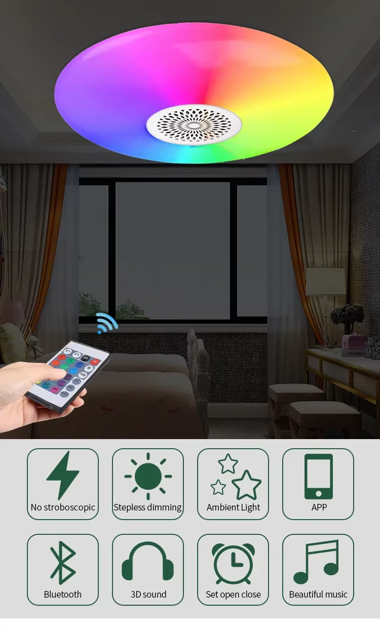 UFO Remote Control Music Blue Tooth Speaker APP Control White RGB ...