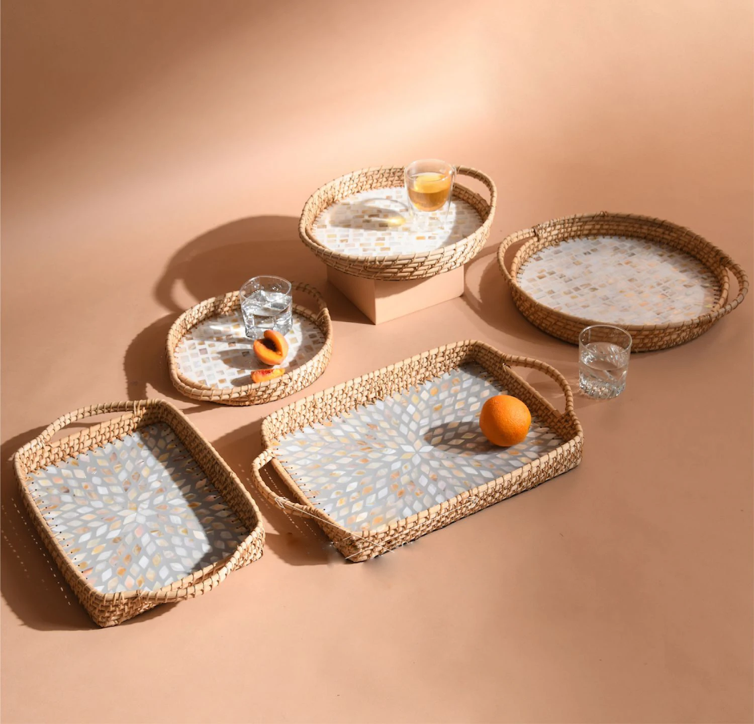 Wholesale Decorative Tray Mother Of Pearl Food Storage Tray For Hotel ...