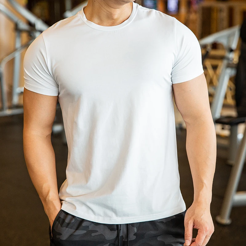 Men's Bodybuilding Fitness Gyms Cotton/spandex T-shirt Sports ...