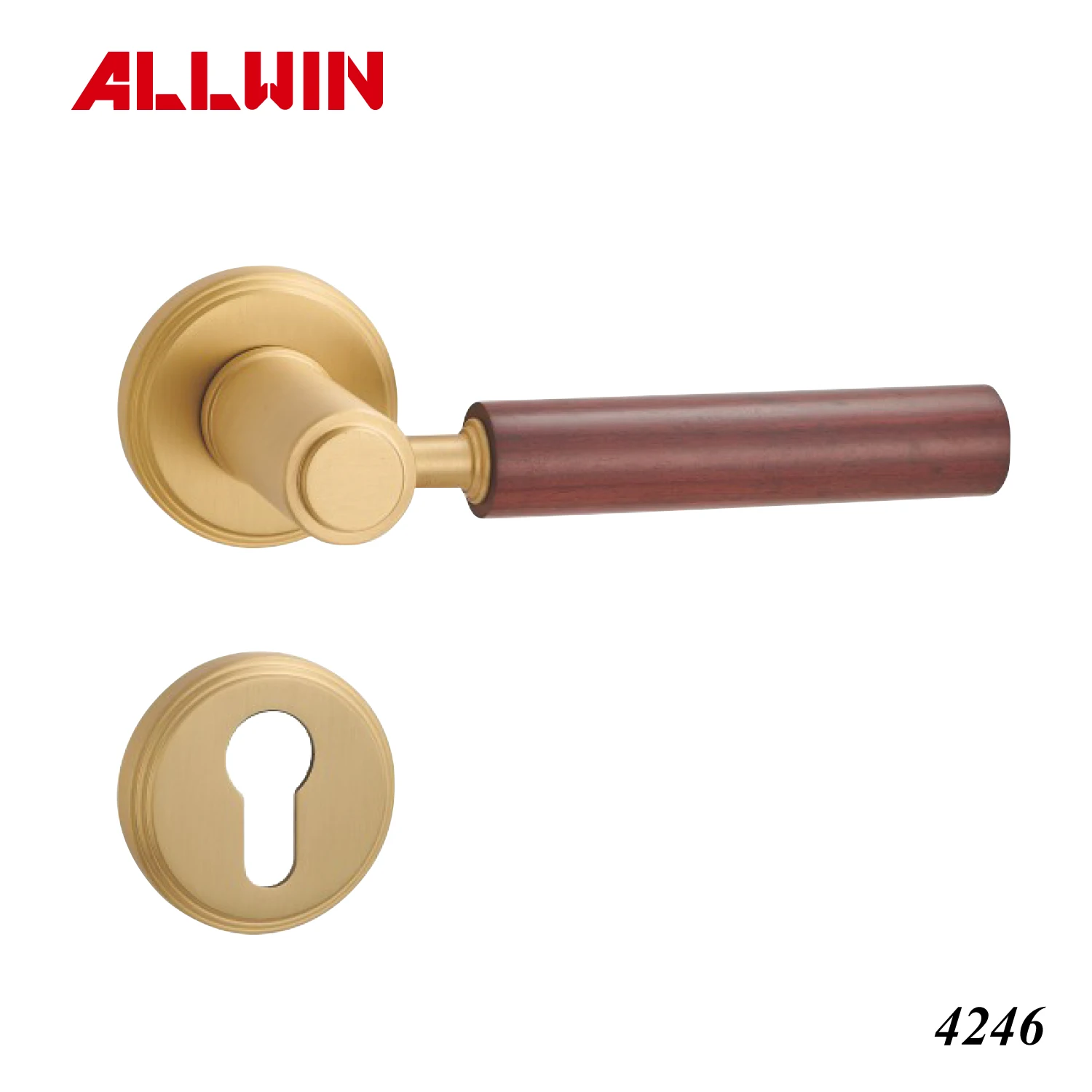 Polished Gold Solid Brass Interior Door Lever Handle Lock Set - Buy ...