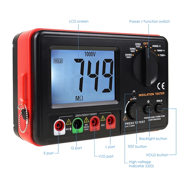 Insulation Resistance Tester - 250V, 500V, 1000V Output
