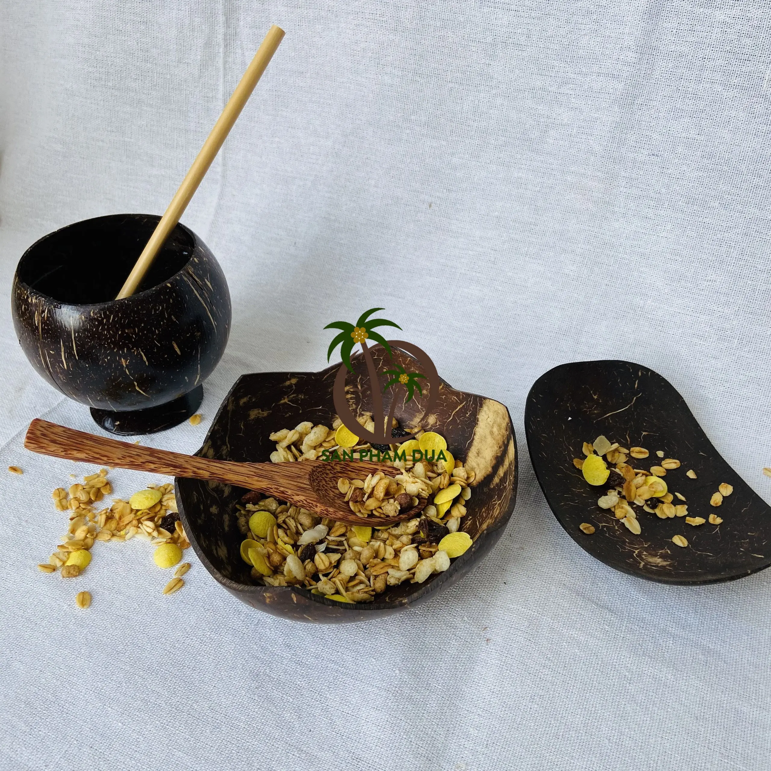 椰子壳菜，环保工艺100% 天然椰子壳椰子定制高品质天然冰沙可可 - Buy 椰子菜acai碗思慕雪菜组合套装椰壳碗纸箱棉布包,雕刻椰子菜自然碗椰子勺子环保产品,椰壳菜acai佛素食碗椰糠碗 ...