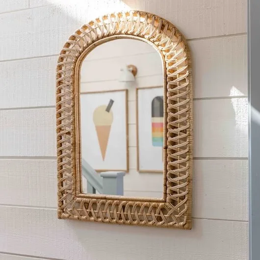 Rattan Arch Mirror Wicker Woven Mirror Bamboo Frame Mirror Handmade ...