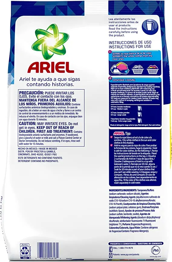 爱丽儿有一点点柔软的新鲜感，33负载粉末洗衣粉，52盎司 - Buy 洗发水油瓶特别家用清洁泡沫清洗剂ariel洗涤剂ariel洗衣粉 ...