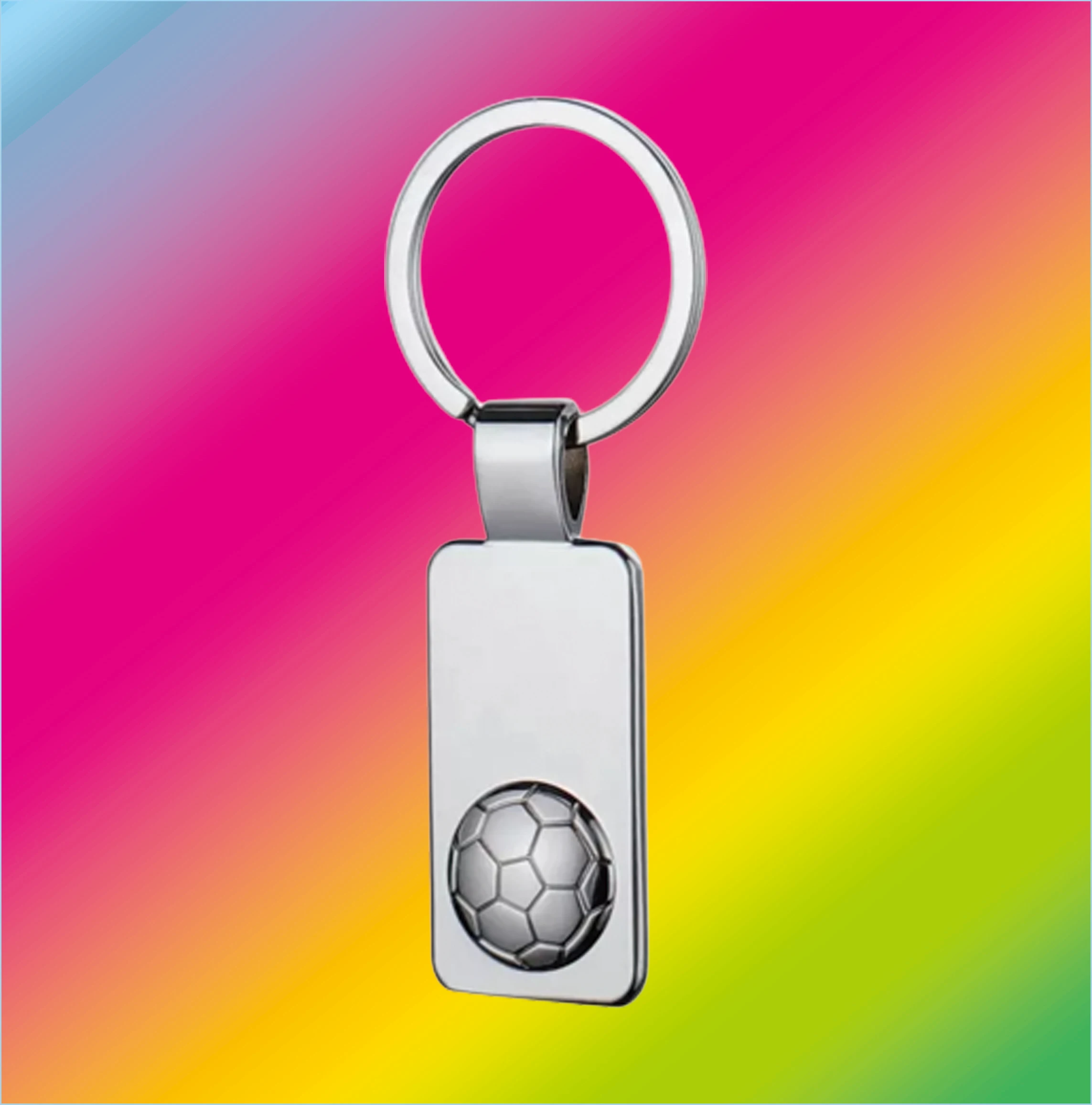 Customizable Blank Sublimation Metal Rectangular Football Keychain For ...