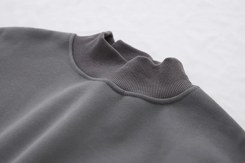 Custom High Collar Fleece And Thickening Mock Neck Sweatshirt Fashion ...