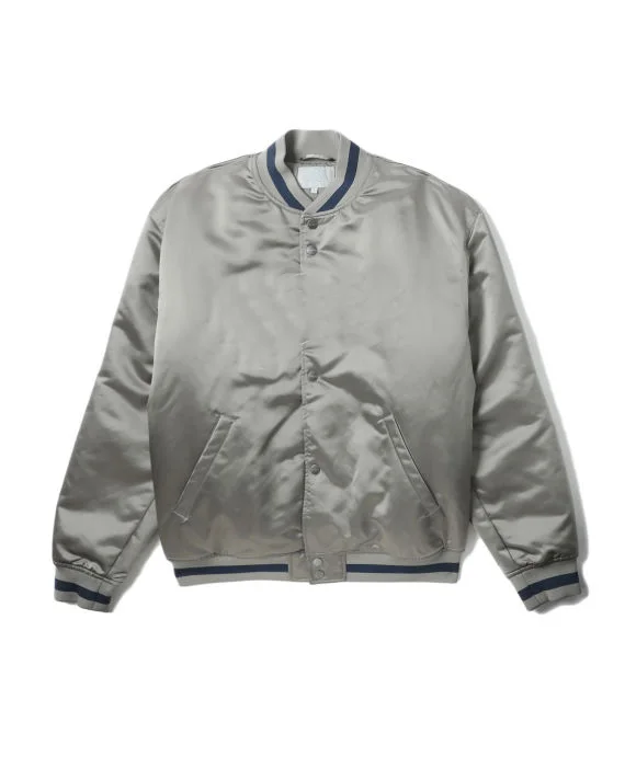 Men Satin Varsity Jacket Long Sleeve 100%Polyester Casual Unisex Jacket ...