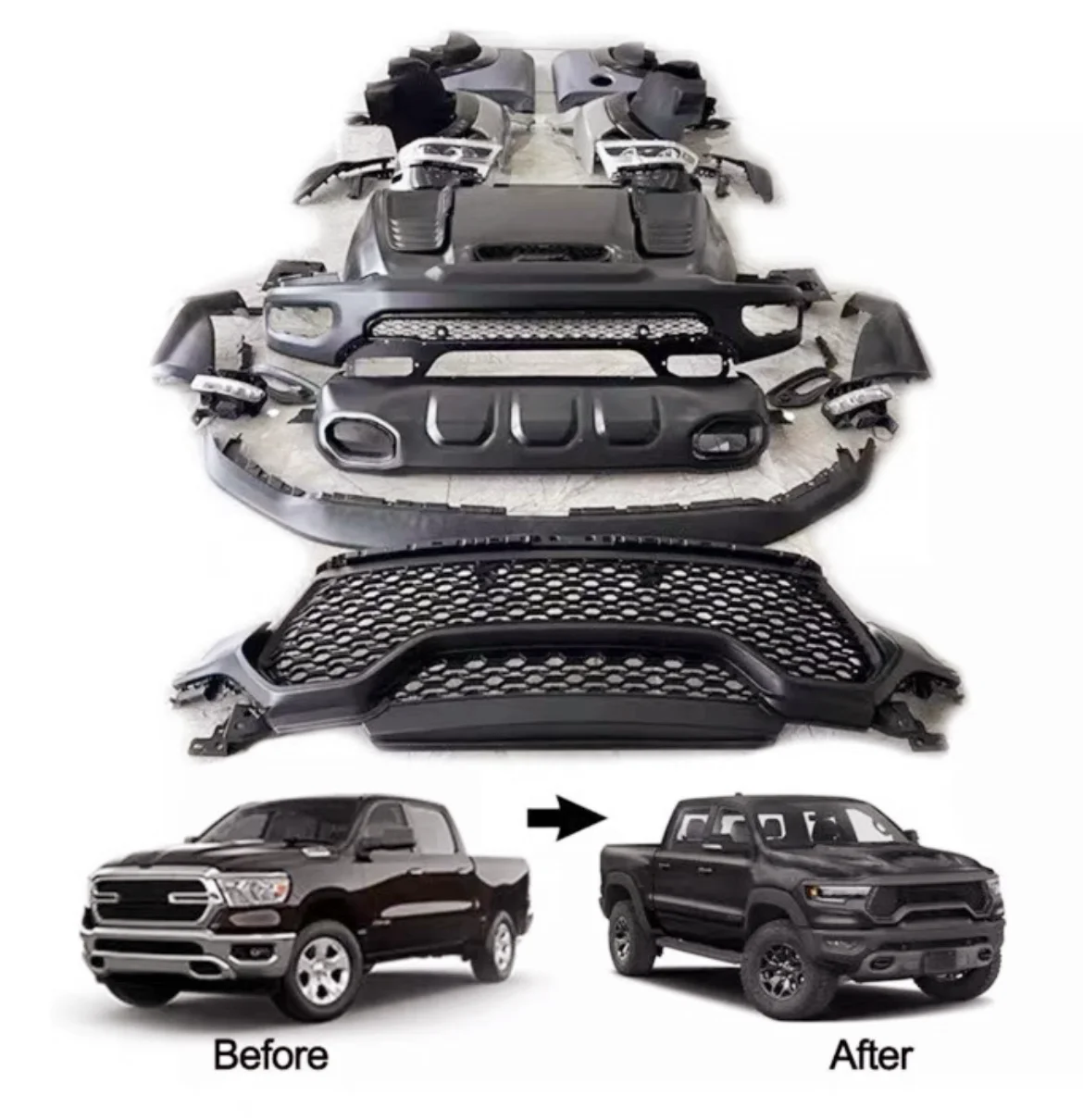 2019-2022 Ram Trx Conversion Bumper Body Kits - Juncheng