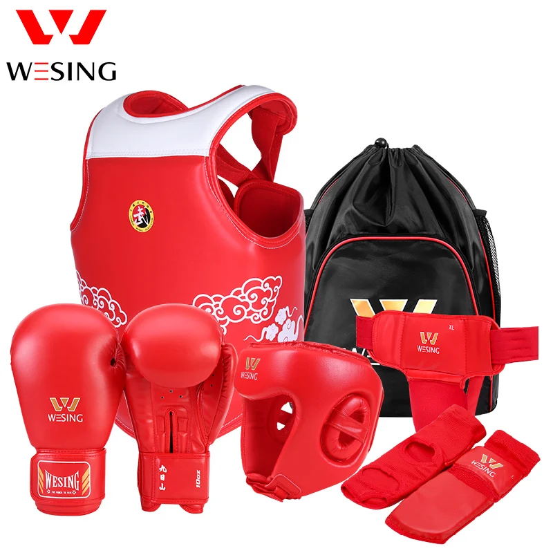 WESING PU Leather 6 Pieces Sparring Gear Set - Unisex Martial Arts ...