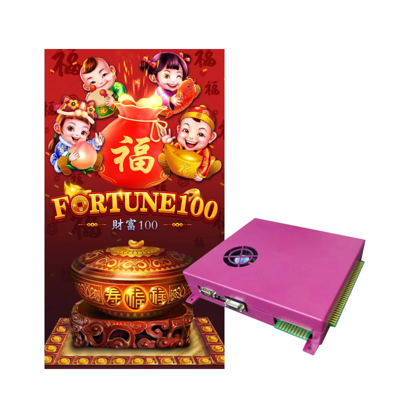 Vertical Chinese Style Coin Operated game Fortune 100 Touch single ...