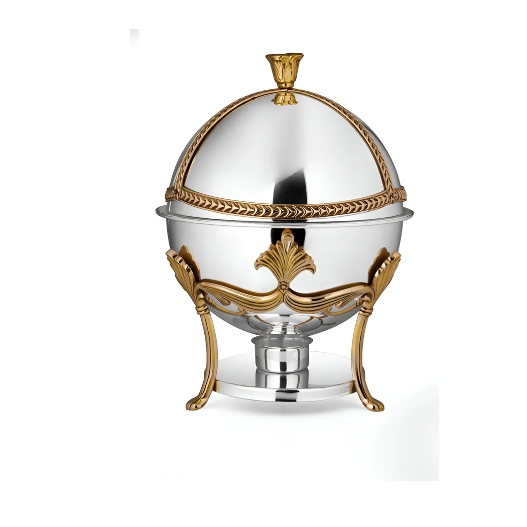 Ball Structure Round Roll Top Chafing Dish Double Wall Hot Pot Hotel ...
