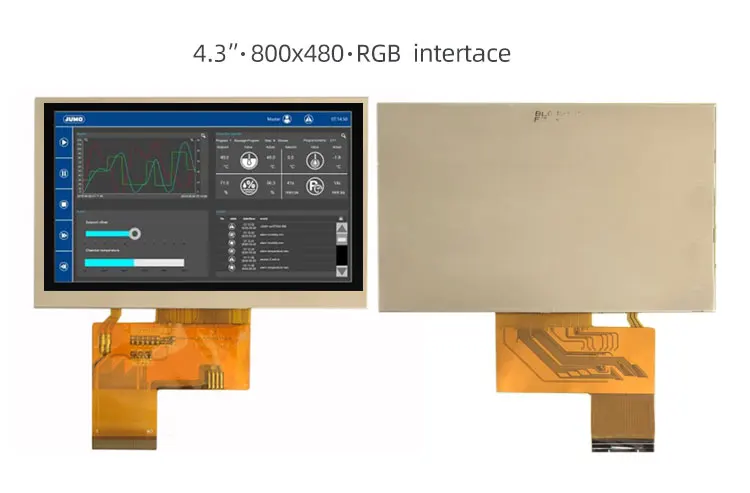 4.3 Inch Wide Temperature TFT LCD Display -30°C To 85°C 800x480 ST7262 RGB High-brightness ...