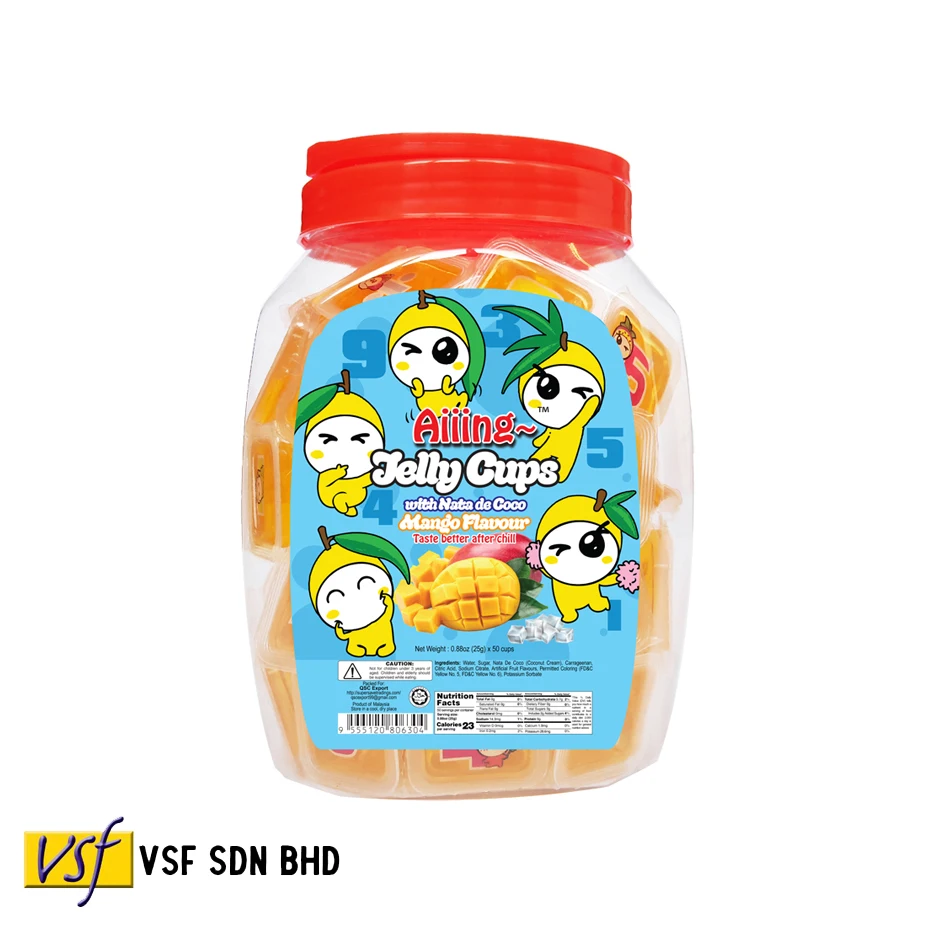 Aiiing Fruit Mini Jelly Cup Aiiing Jelly Cups with Nata De Coco Mango ...