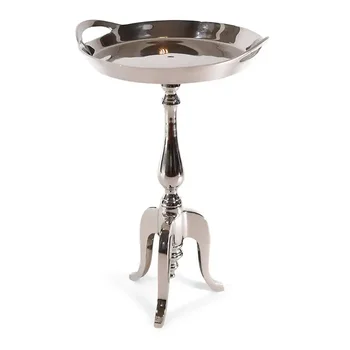 Tall Cast Aluminium Table In Rough Nickel Finish And Also Available In ...