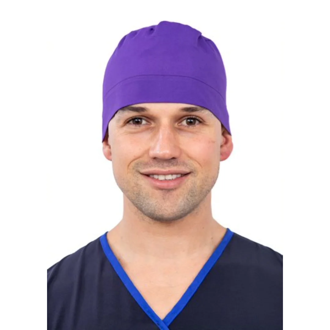 Men Antifluid Purple Scrub Medical Cap (custom) - Buy Medical Scrub Cap ...