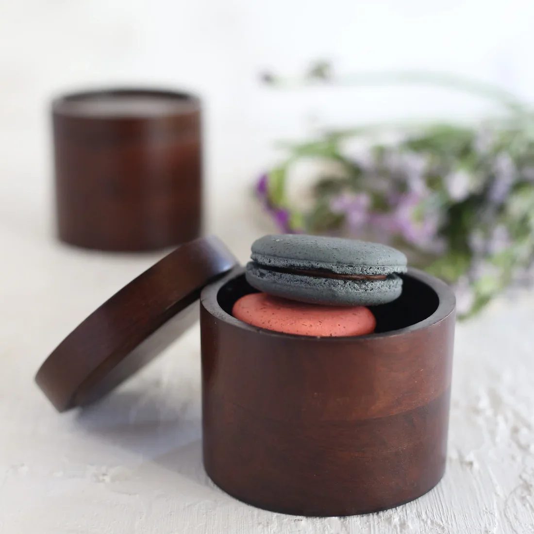 Acacia wood storage containers wood jar with lid natural canistar jars ...