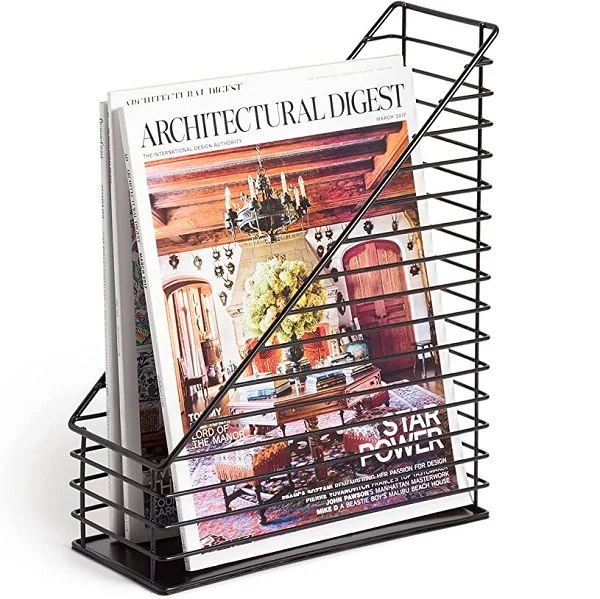 Metal Wire Mesh Display Rack - Perfect for Magazines & Newspapers