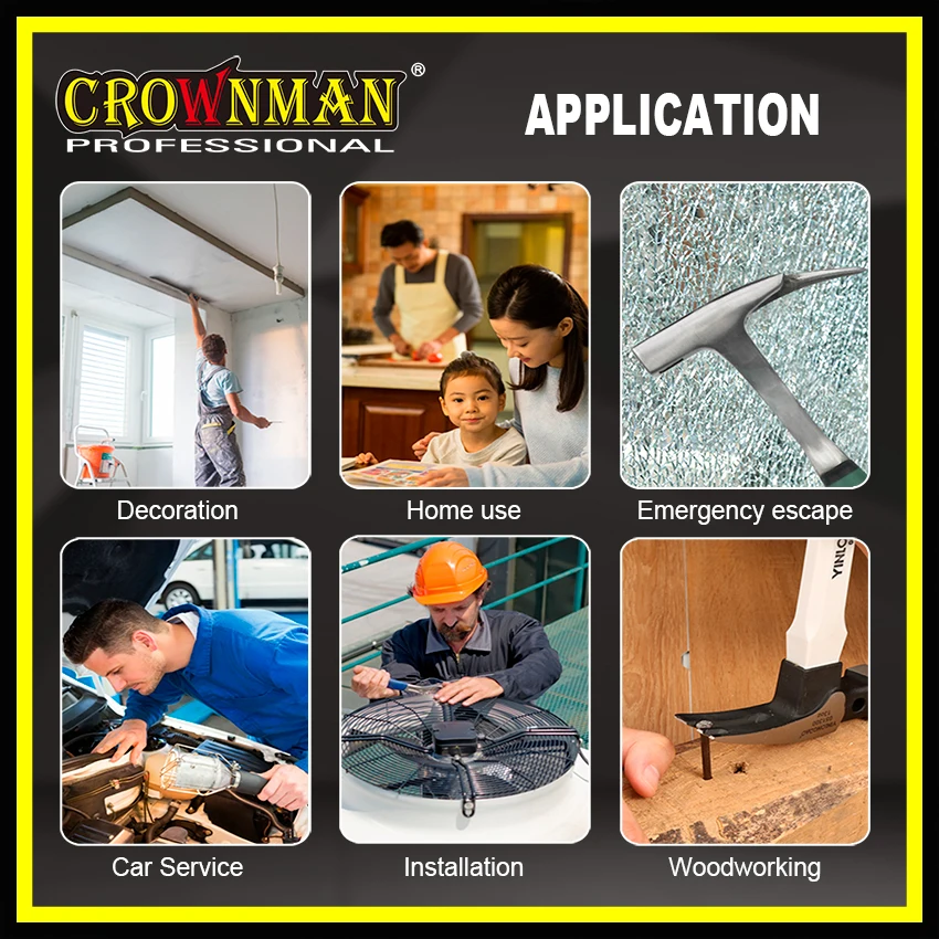 CROWNMAN Striking Tools Professional 600g Carbon Steel TPR Handle One ...