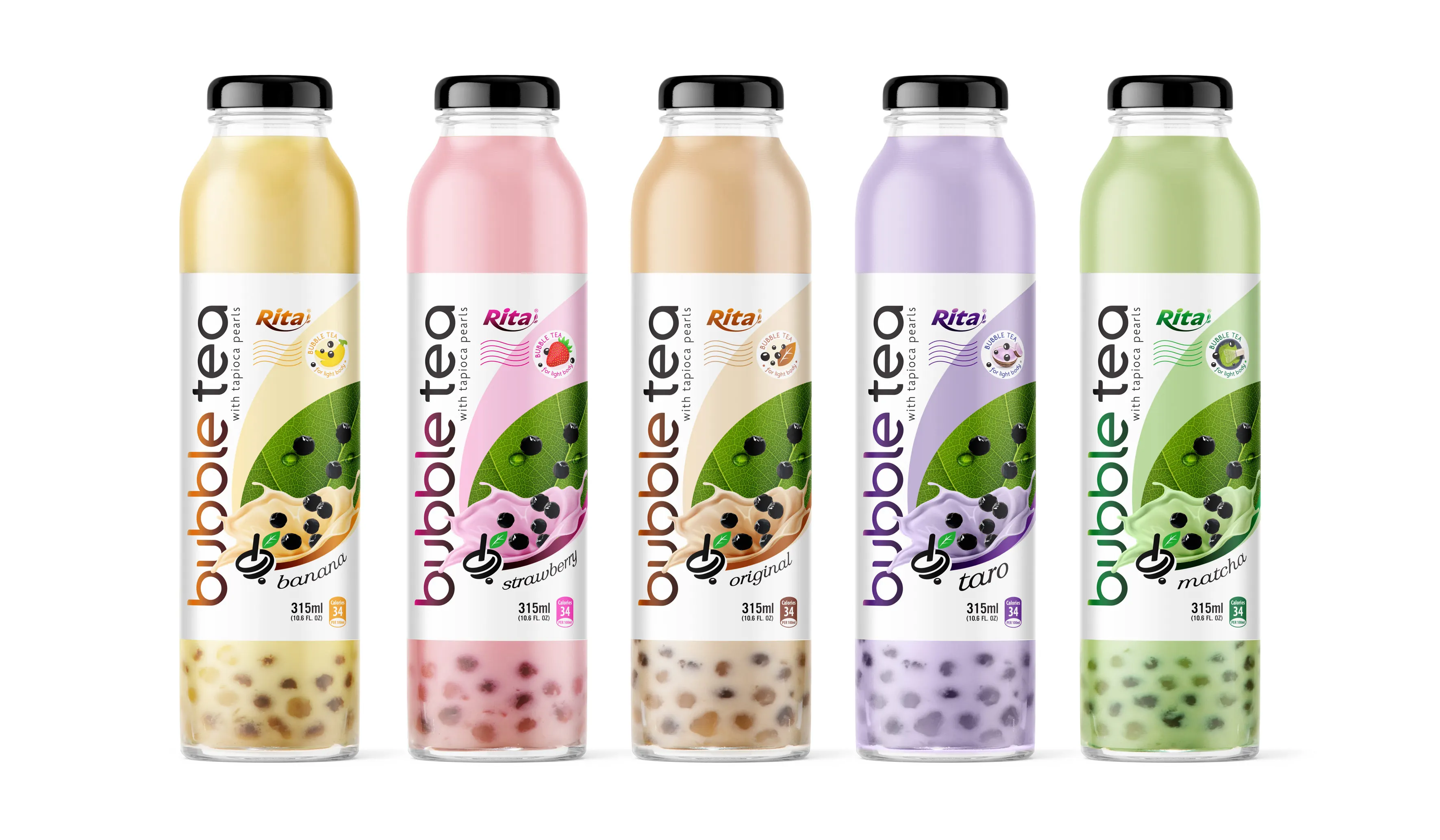Wholesale Bubble Tea With Banana Flavor 315ml Glass Bottle Factory in ...