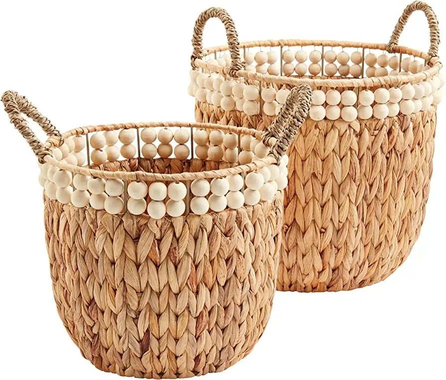 Water Hyacinth Cactus Basket - Sustainable Storage Solutions