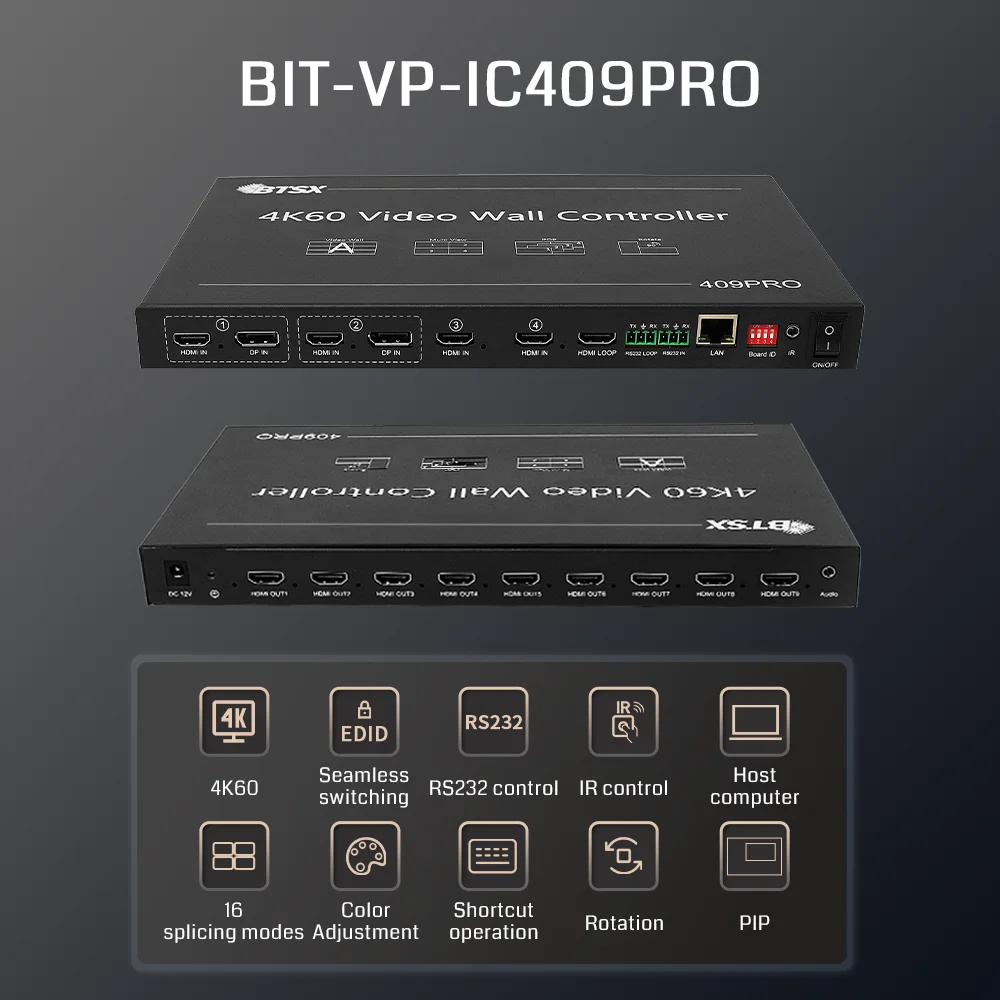 Bitvisus 1x9 3x3 4k60 Hdmi Switcher Led Video Processor Lcd Video Wall Controller 2x2 - Buy ...