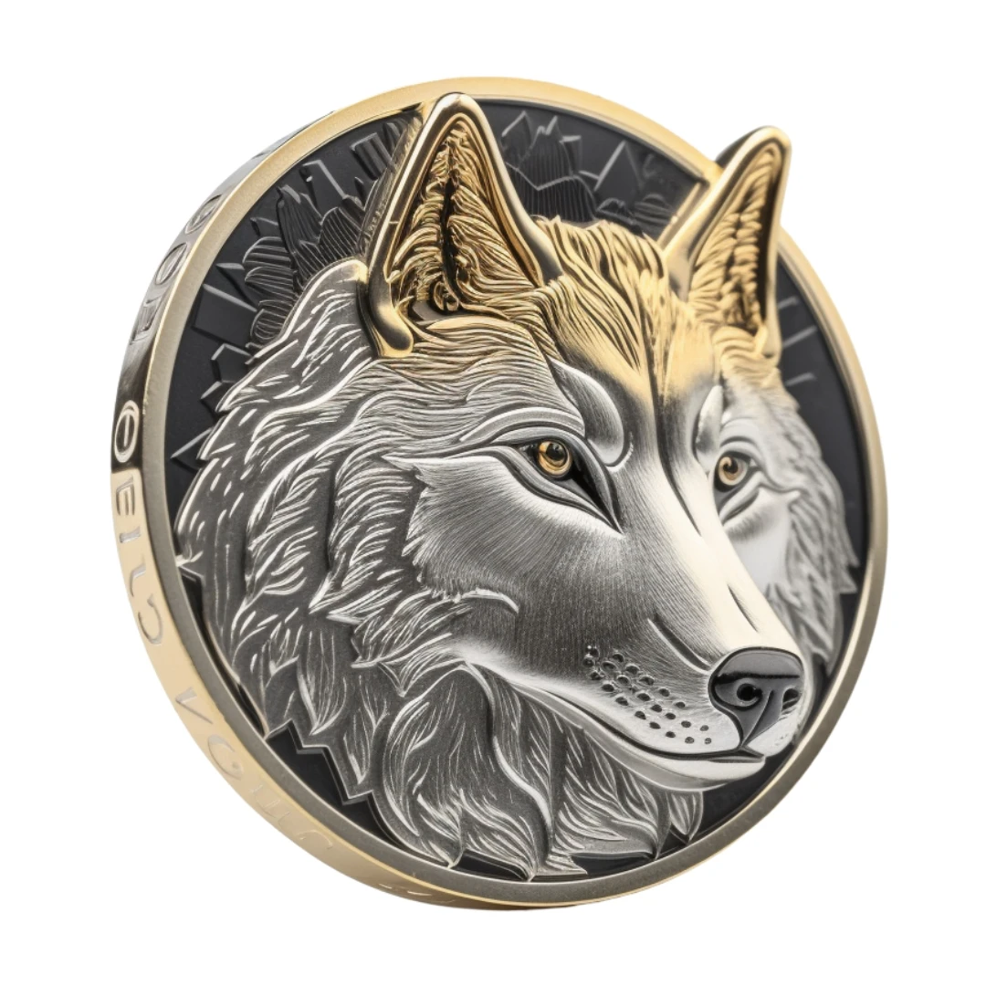 3D Metal Commemorative Coin - Custom Animal Coin Wolf Tigger Coins