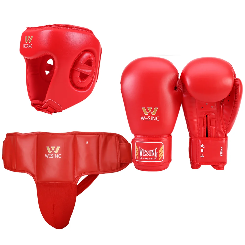 Wesing Pu Boxing Equipments Designs 3 Pieces Sparring Gear Set Martial ...