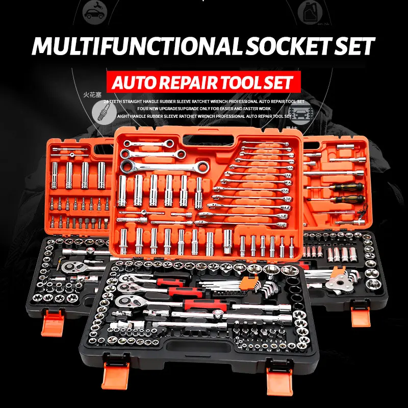 108pcs Quick Release Reversible Ratchet Torque Wrench Tool Box Set 1/4 ...