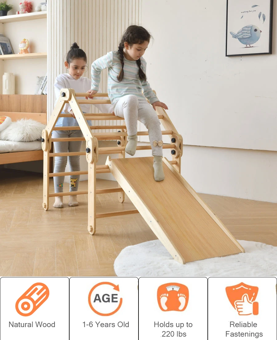 Indoor Playground Piklers Triangle Set Kids Wooden Climbing Piklers ...