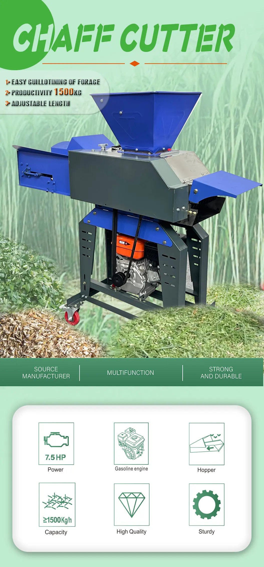 Original Design Thermal Straw Cutter Grass Chopper Sweet Potato Stewing ...