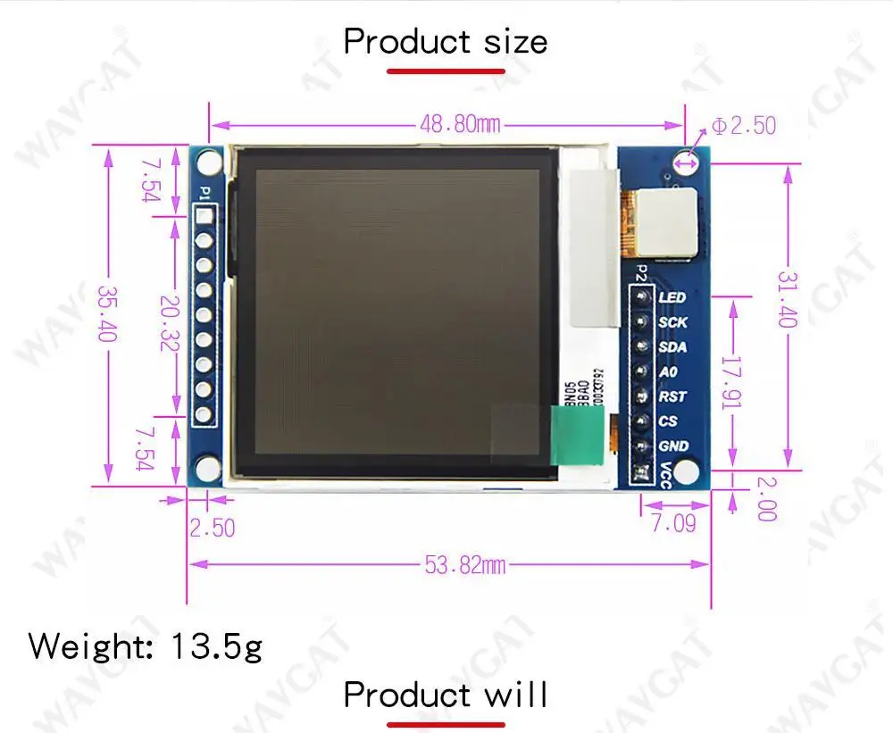 1.6 Inch OLED Display Module - TFT IPS OLED Transflective