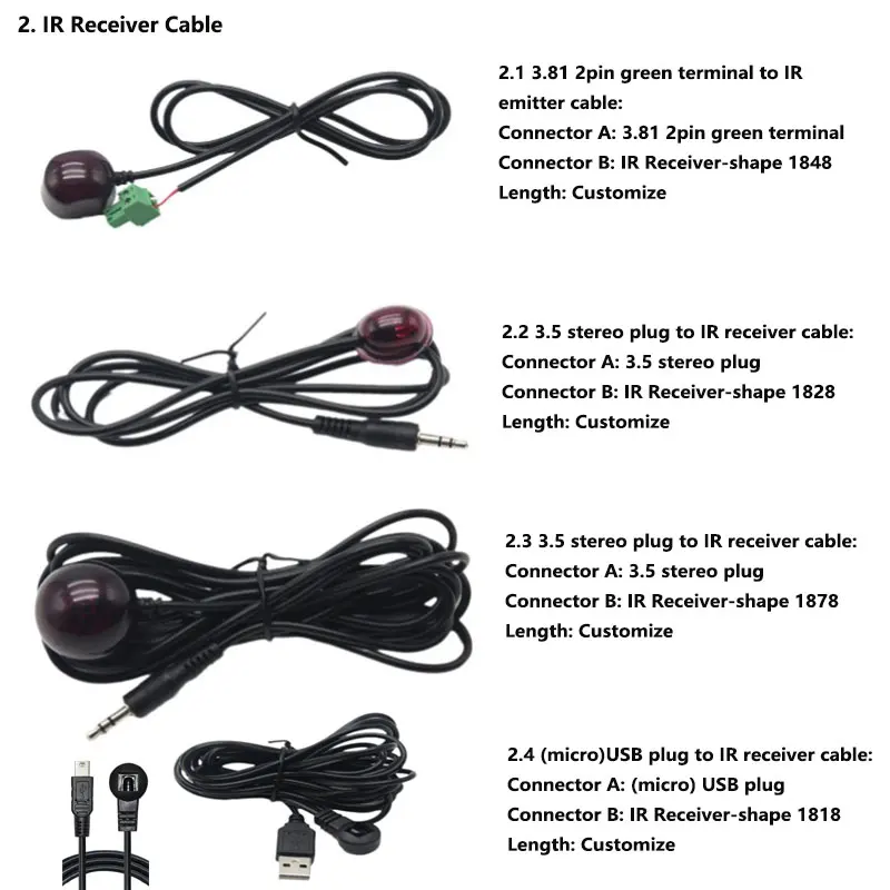 ZiYuan 2024 3.5mm Infrared Ir Receiver Cable ir Extender Cable Receiver ...