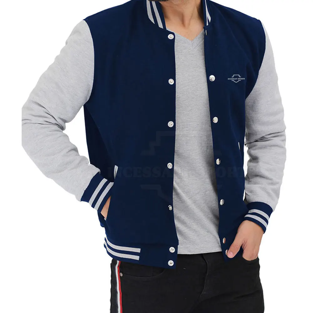 Men's Letterman Jacket Premium Wool Fleece Blend Letterman Jacket Easy ...