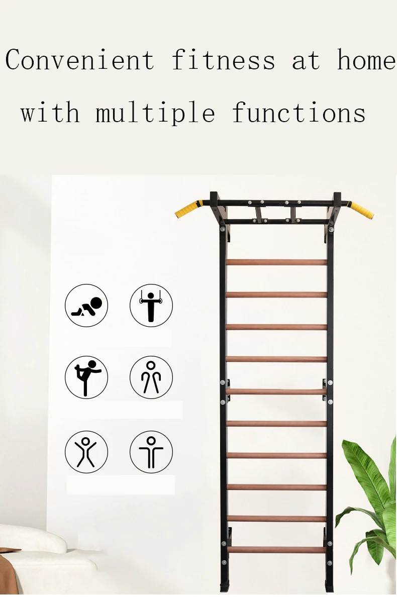 Home Fitness Wall Mounted Pull Up Bar Solid Wood Stall Bar - Buy Home ...