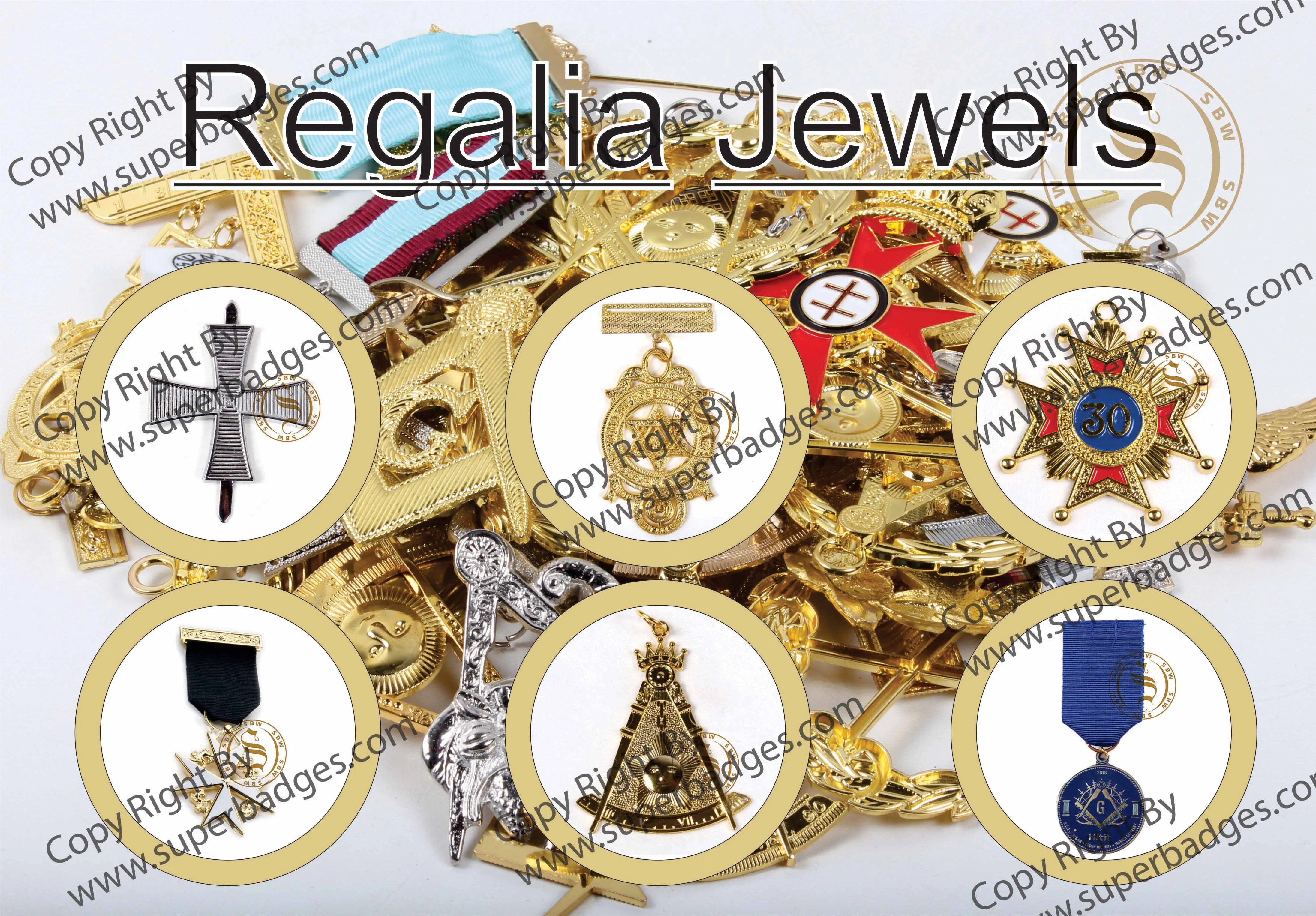 Masonic Regalia - Knight Templar Collarette & Double Cross Jewel