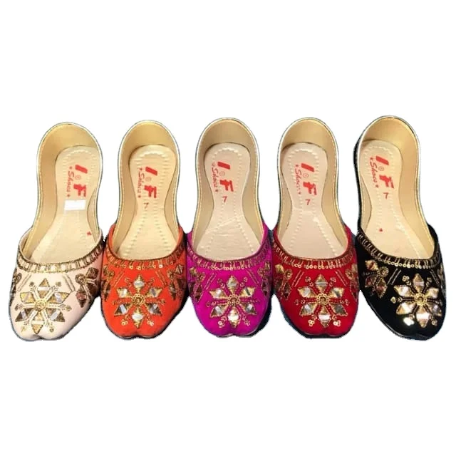 Women's Traditional Handmade Khussa Wedding Bridal Mojari Juti Punjabi ...