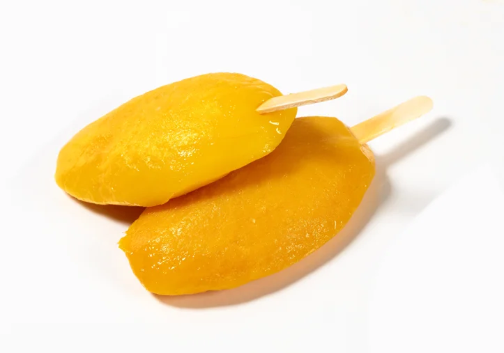 Frozen Mango Sliced From The Tropics Have A Sweet Taste And Natural ...