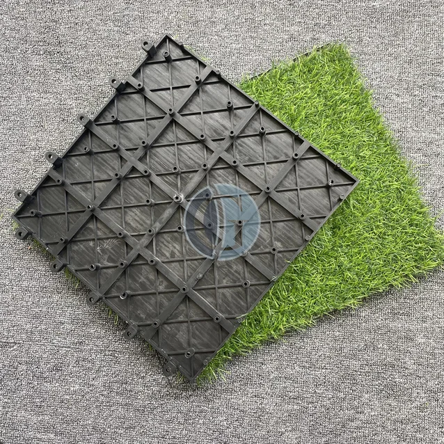 Artificial Grass Turf Tile Interlocking System Self Drain Artificial ...